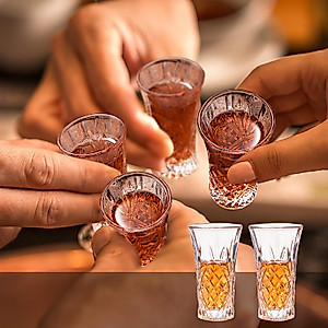 LOBUBT 2 OZ Shot Glasses Set,6-Pack Tequila Shot Glasses with Heavy Base Crystal Shot Glasses Bulk Small Whiskey Cordial Glass for Liqueur Spirits Bar Party Favor