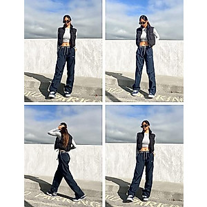 SySea Women's Crop Puffer Vest Winter Zip Up Lightweight Sleeveless Warm Outerwear Padded Coat