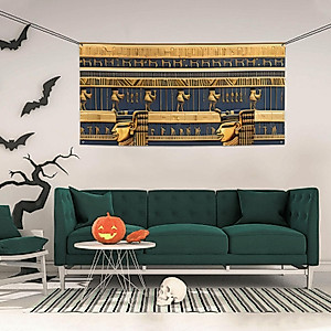 Egyptian Pharaonic Frescoes Printed Banners Personalized Party Banner Photo Text Background Banner Wall Banner for Halloween Party Home Decorations or Backdrops