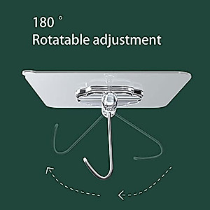 Cenland Wall Hooks 20lb(Max) Transparent Reusable Seamless Hooks,Waterproof and Oilproof,Bathroom Kitchen Heavy Duty Self Adhesive Utility Hooks (20 Pack)