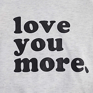 BeQeuewll Toddler Boy Girl Valentines Day Outfit Love You More Letter Crewneck Sweatshirt Little Kids Long Sleeve Sweater Tops (Grey, 6-12 Months)