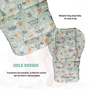 Baby High Chair Cushion, Thick Pad for Wooden High Chair, Baby Dining Chair Liner Mat (Green Forest)