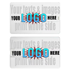 Custom Logo USB Flash Drive in Credit Card Shape, Personalised Memory Stick in Bulk for Promotion(1pcs, 4GB)