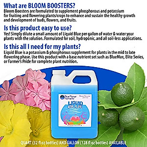 Liquid Blue Bloom Booster (128 oz) Gallon | Potassium Phosphorous Supplement for Flowering | for All Plants & Gardens | Blue Planet Nutrients