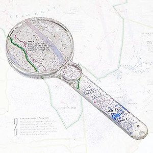 Staoptics 3 IN1 Magnifying Glass 3X 2X 10X Transparent Handheld Magnifier for Kids Seniors Reading Small Prints &Low Vision Macular Degeneration