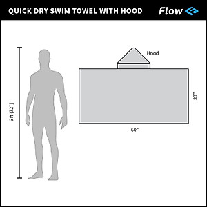 Flow Quick Dry Swim Towel with Hood - Microfiber Hooded Towel for Competitive Swimming and Other Water Sports (Pink)