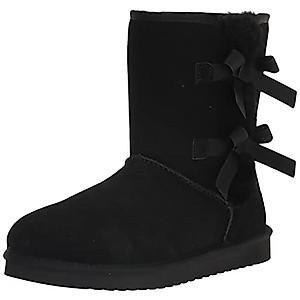 Koolaburra by UGG Women's Victoria Short Fashion Boot, Black, 10 M US