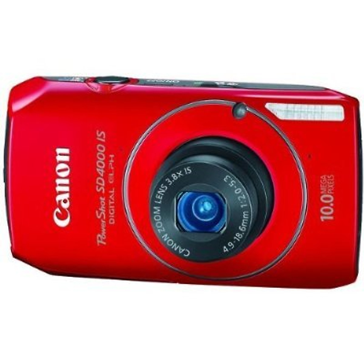 Canon PowerShot SD4000IS 10 MP CMOS Digital Camera with 3.8x Optical Zoom and f/2.0 Lens (Red)