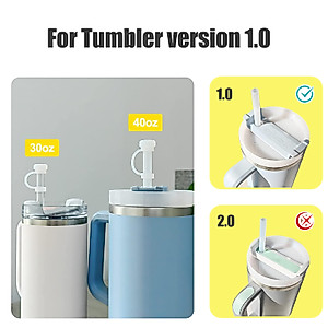 6 PCS Silicone Spill Proof Stopper Set for Stanley Cup 1.0/2.0 40oz/ 30oz, Reusable Stanley straw cover Including 2 Square Spill Stopper, 2 Round Leak Stopper and 2 Straw Cover Cap