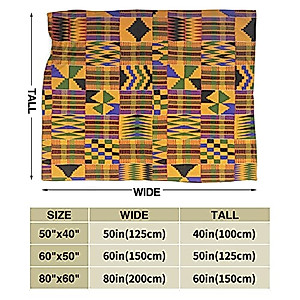 African Blankets & Throws Blanket Soft, African Art Throw Blanket Blanket Flannel Blanket for Home Outdoor(50"x40")