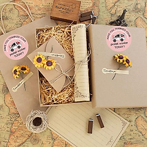 1.5 Inch Postal Worker Thank You Stickers for Small Businesses 500Pcs Post Mailman/Worker Appreciation Label Happy Mail Themed Thank You Postal Worker/Mailer Stickers for Package Delivery Box Sealing