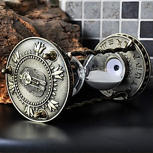 LZYDM Hourglass Sand Timer 30 Minutes, Decorative Antique Brass Ancient Civilization Egyptian Pyramid Sand Clock Carving Art Unique Hourglass for Office Wedding Desktop Home Decor