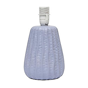 Simple Designs LT1138-PWK 11.02" Traditional Mini Modern Ceramic Texture Pastel Accent Bedside Table Desk Lamp w Matching Fabric Shade for Decor,Bedroom, Nightstand, Living Room, Entryway, Periwinkle