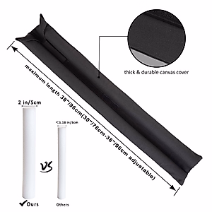 Marwood Under Door Draft Stopper 30-38" Adjustable Wind Stopper for Door & Window, Foam Door Sweep Air & Noise Blocker for Bottom of Doors Double Side Seal - Black