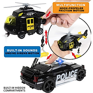 Garbage Truck Toys 3 Pcs | Trash Truck Toys for Boys Friction Powered with Lights & Sounds | Includes Waste Management, Sanitation Truck & Recycling