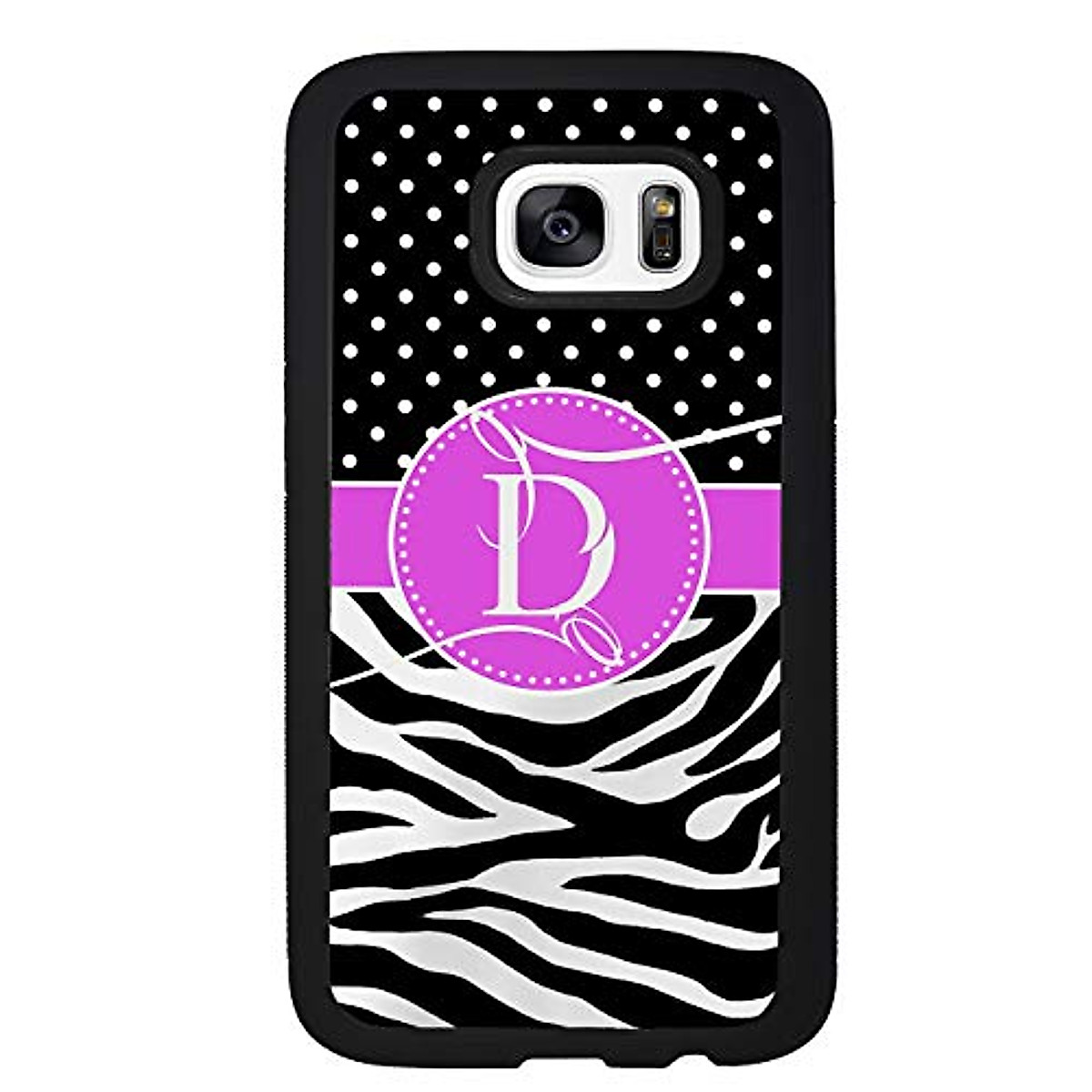 Zebra Dot Personalized Black Rubber Phone Case Compatible With Samsung Galaxy S23, S23+, S23 Ultra, S22, S22+, S22 Ultra, S21 FE, S21, S21+, S21 Ultra, S20 FE, S20 + Ultra, Note 20 Ultra,S10 S10e S10+