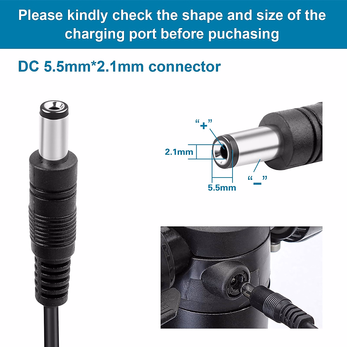 12V 1A Power Adapter for Razor Power Core 90, E90 E95 95 Charger, ePunk, XLR8R, Electric Scream Machine, Kids Ride On Toys, Electric Scooter Power Supply - 6.5 FT Battery AC DC Power Cord Charge