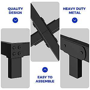 LECEVOCY Queen Bed Frame - 4 Inch Platform Low Bed Frame, 3600lbs Heavy Duty Metal Bed Frame, Queen Bed Frame No Box Spring Needed - Easy Assembly and Noise Free