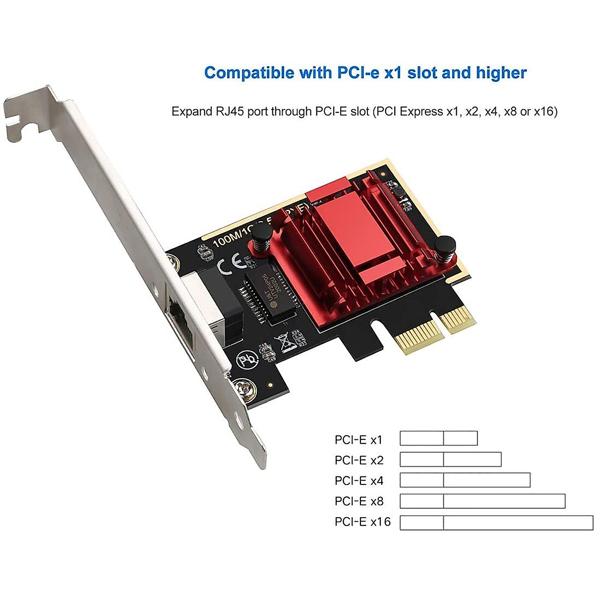 RTL8125B 2.5Gbps PCIe Ethernet Network Card | 2500/1000/100Mbps Multi-Gigabit NIC | RJ45 LAN Adapter with PXE Boot | Plug & Play for Windows/Linux/macOS