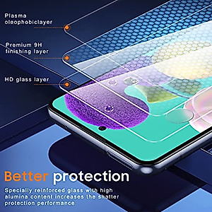 UniqueMe [3 Pack] for Samsung Galaxy A51 Screen Protector, 9H Galaxy A51 Screen Protector Tempered Glass Screen Cover [Case Friendly][Alignment Frame Installation] Bubble Free