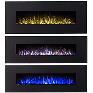 Regal Flame Denali Black 60 Log, Pebble, Crystal, 3 Color Heater Electric Wall Mounted Fireplace Better Than Wood Fireplaces, Gas Logs, Fireplace Inserts, Gas Fireplaces, Space Heaters, Propane