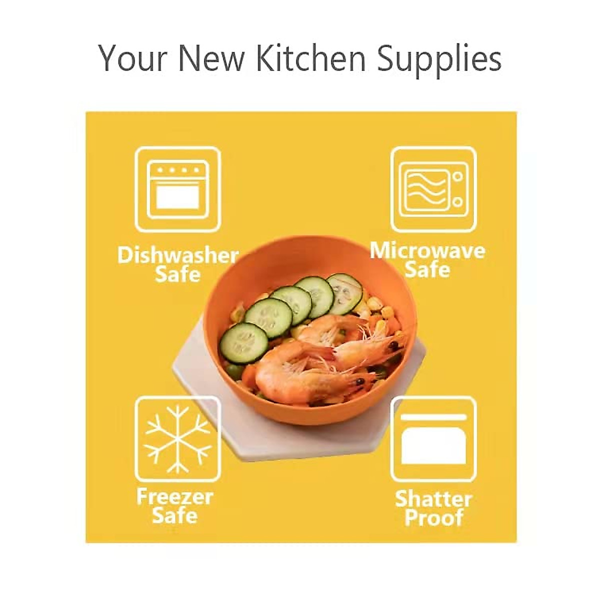 Corndrop Suction Plates for Toddlers Baby Set of 6 - Shatter Proof, Eco-Friendly, Stylish and Reusable PLA Kids Dinnerware Sets - Including Square Bowl, Cup, Spoon, Fork, and 2 Plates(Orange)