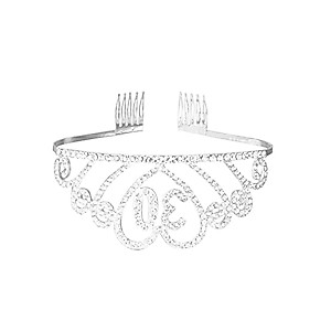 Mikinona 1pc Jewel Headbands for Women Bridal Headpieces for Wedding Rhinestone Belts for Women 60th Birthday Headpiece Headbands Crystal Diamond 60 Birthday Tiara and Sash Hair Crown Gift