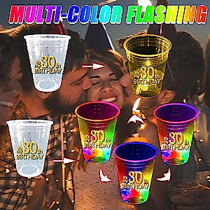 mishunyus 24 Pcs Glow 30th Birthday Decorations for Women/Men Birthday Party Supply, 30th Birthday Party Cups,