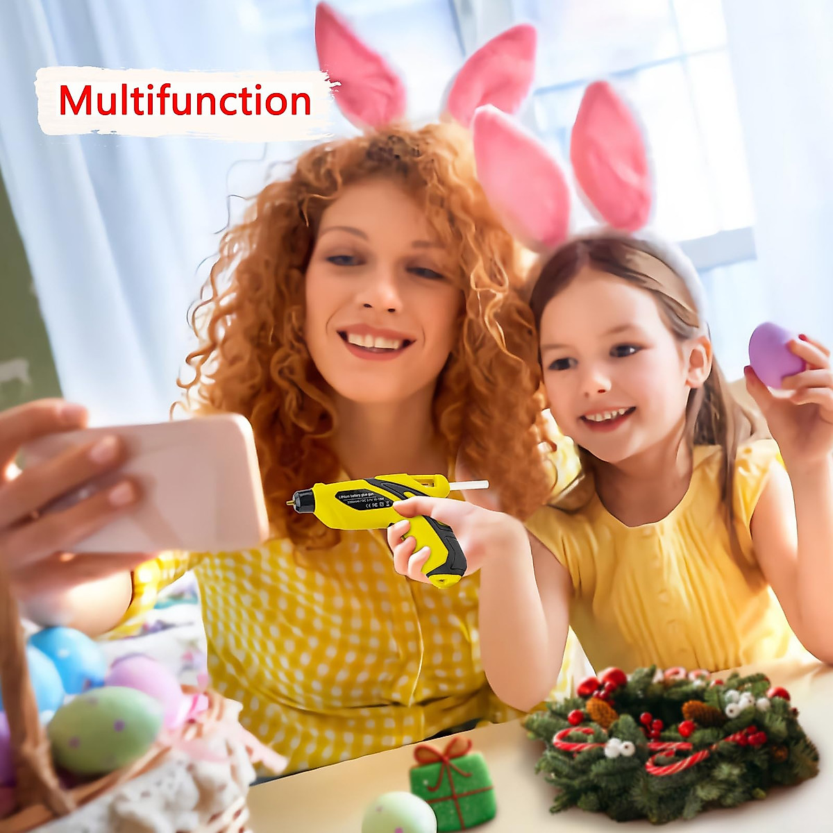 Cordless Hot Glue Gun, Quick Preheat Anti-Drip Glue Gun with Stand, Rechargeable Hot Glue Gun Kit with 30Pcs Glue Sticks, Automatic-Power-Off Cordless Glue Gun for Crafts, Art, DIY and Home Repairs