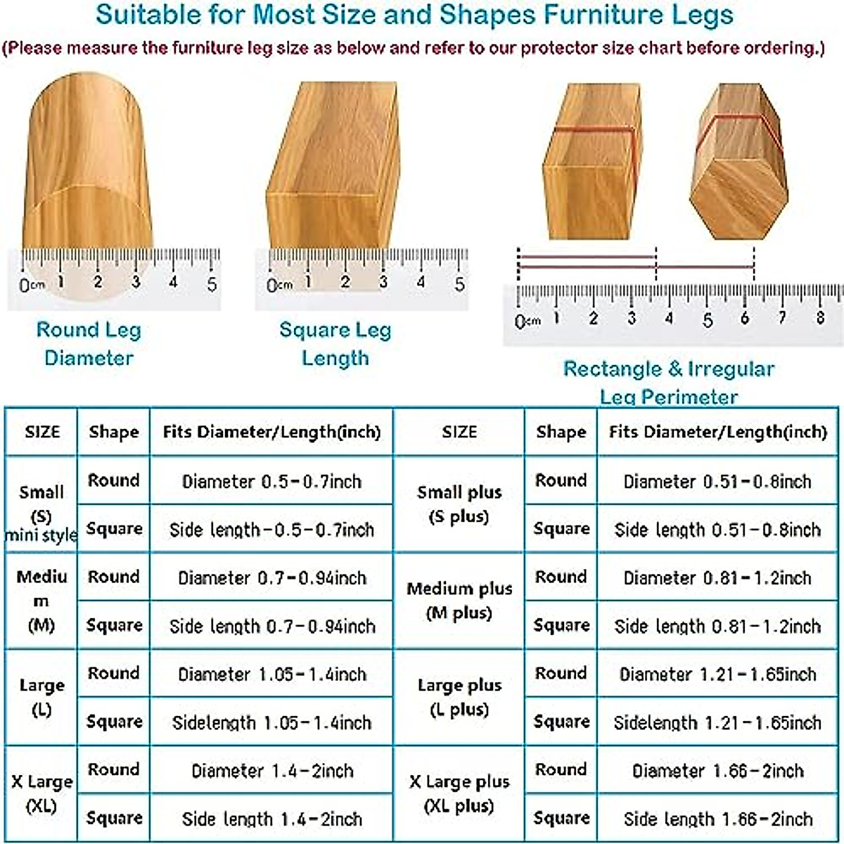 16 Pack Chair Leg Floor Protectors for Hardwood Floors, Round Rubber Furniture Sliders, 360°Felt Pad Bottom Wrapped Thickening Silicone Furniture Legs Caps Covers(Square,Clear-Brown-L)