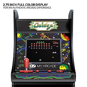 My Arcade Micro Player Mini Arcade Machine: Galaga Video Game, Fully Playable, 6.75 Inch Collectible, Color Display, Speaker, Volume Buttons, Headphone Jack, Battery or Micro USB Powered
