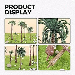 Yetaha 48 PCS Model Trees Model Coconut Palm Tree, Scenery Model Plastic Palm Tree Miniature Landscape Scenery Diorama Model Tree for Cake Decorations Aquarium Plants Outdoor Home Garden Decor