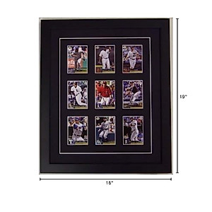 Trading Card Display Frame for 9 cards Black Frame Black Matting
