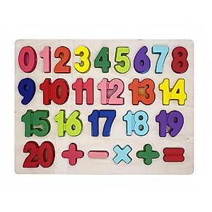 KanCai Kids Wooden 1-20 Number Chunky Puzzle Board Toys - Preschool Early Learning Toys 220x300x10mm (Numbers Puzzle)
