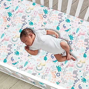 Rainbow Jungle Fitted Crib Sheet