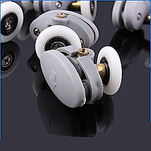 OUSIKA Oval 23mm 25mm ABS Nylon Single Pop Up Pulley Runner Wheel Shower Cabin Sliding Glass Door Rollers Hardware 4pcs-8pcs Set Pulley (Color : 8pcs, Size : 23mm)