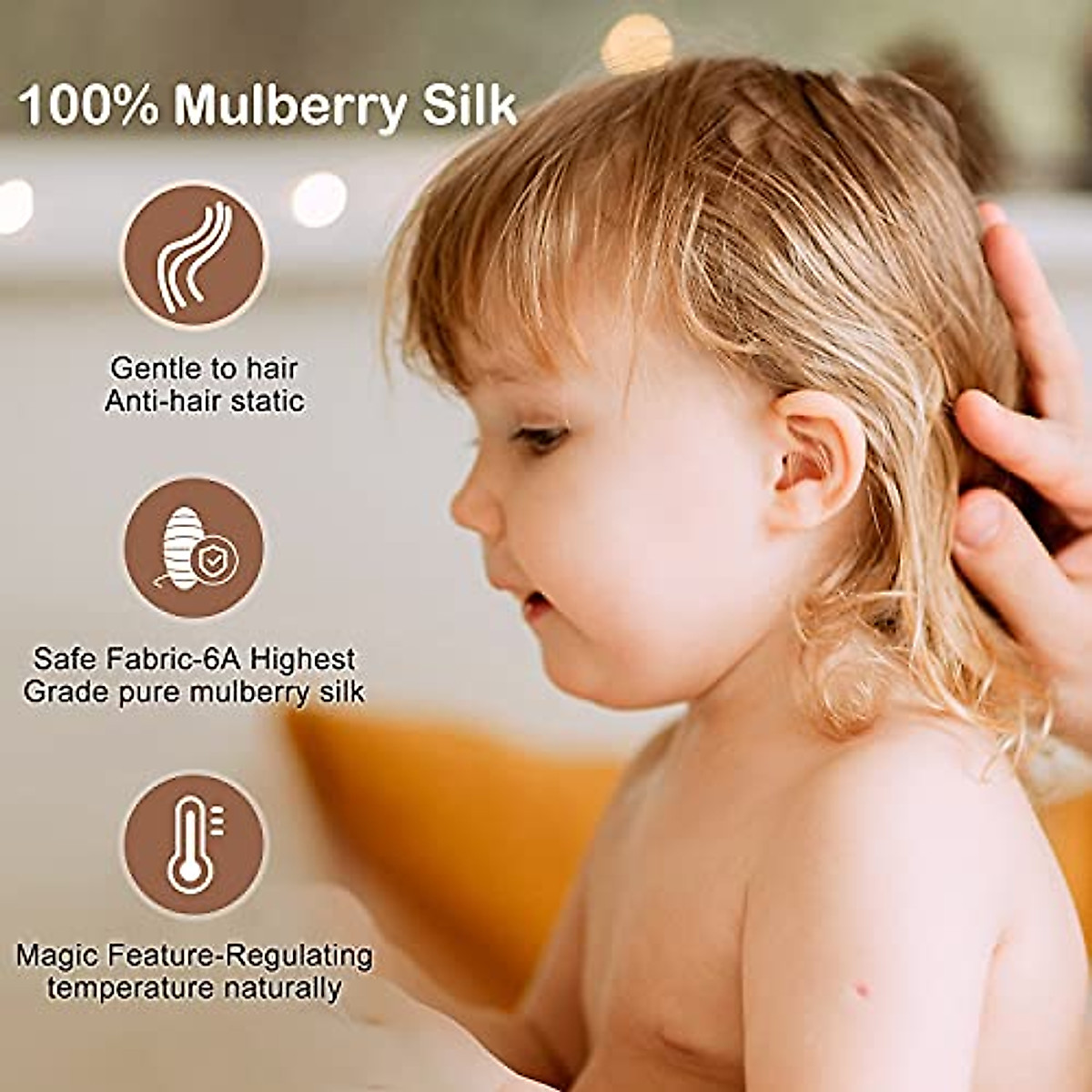 ATreebag Toddler Kids Pillowcase 100% Mulberry Silk, Hypoallergenic Soft Smooth Baby Pillow Cover fits 13x18 12x16, Skin and Hair Benefits for Boys and Girls with Gift Box (Light Plum,1pc,13"x18")