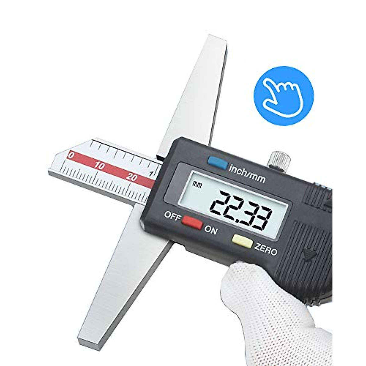 GLTL General Tools Depth Gauge Vernier Caliper,0-6"/150mm,0-8"/200mm,0-12"/300mm (Digital 0-200mm)