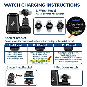 Wireless Charger 4 in 1 Qi-Certified Fast Charging Station for Samsung Galaxy Watch 5 Pro/4/3/Active 2/Gear S3/Sport, Charge Stand Dock for Note 20/Note 10/S22/S21/S10/S20,Buds