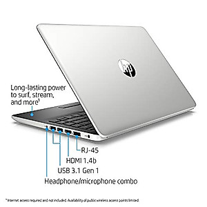 HP 14-Inch Laptop, Intel Core i3-8145U Processor, 4 GB SDRAM, 128 GB Solid-State Drive, Windows 10 Home in S Mode (14-df1020nr, Natural Silver)