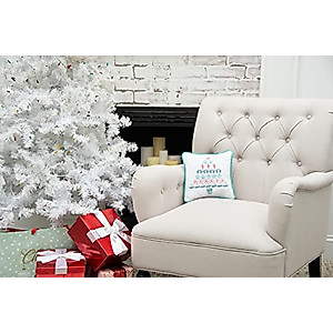 C&F Home Coastal Tree Pillow Holiday Xmas Winter Gift Present Embroidered Saying Christmas Decor Decoration Accent Pillow 10 x 10 White