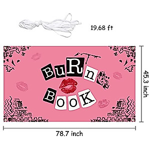 Unbess Mean Girls Party Backdrop Banner Hot Pink Burn Book Photography Background Posters for Room Y2K Aesthetic Early 2000s Teens Sweet Birthday Bachelorette Party Decorations Supplies, 6.6 x 3.8 ft