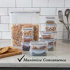 Kitchen Details 26 Piece Food Storage Container Set | 13 Containers and 13 Lids | Airtight | Stackable | BPA Free | Microwave | Dishwasher | Freezer Safe | 5.9L | 402ml | 236ml | 6.4oz | Grey