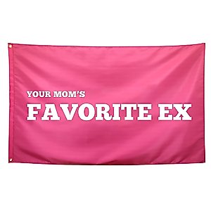 Seekamit Your Mom's Favorite Ex Flag Pink Funny College Dorm Flags for Girls Cool Girl Flags for Bedroom Wall Meme Flags for Room Guys Man Cave Banner 3x5Ft Indoor Outdoor Garden