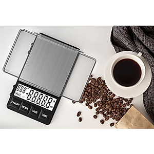 MAXUS Espresso Scale with Timer 1000g/0.1g Drip Coffee Scale, Small and Handy Barista Scale, Brew Drip Tray Coffee Scale, Backlit LCD for Fast and Accurate Reading, Convenient Digital Pocket Scale