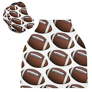 Carseat Canopy Babies Breastfeeding Cover - American Footballs Nursing Cover Scarf Breathable Baby Boy Stroller Cover Baby Shower Gifts for Girl&Boy