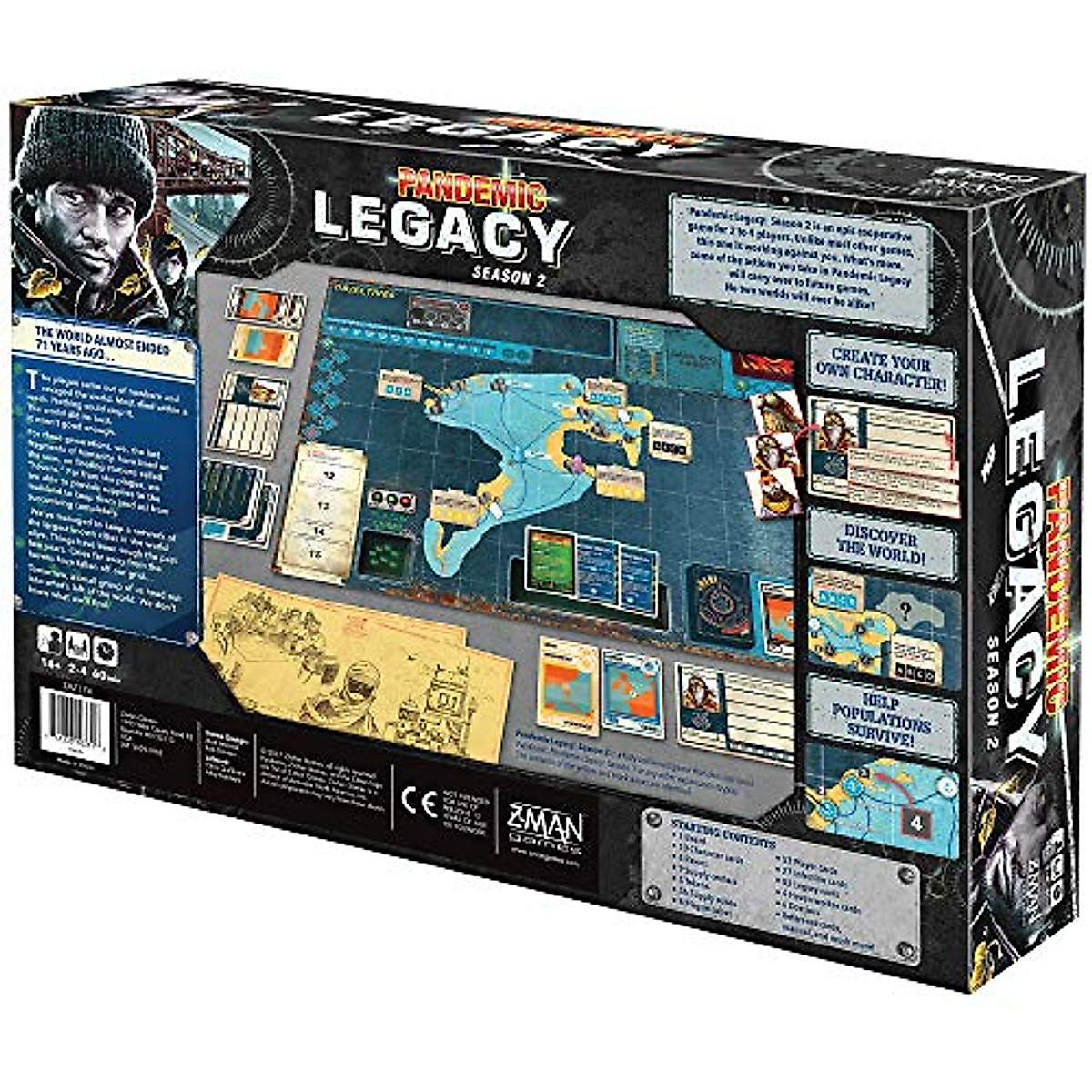 Pandemic Legacy Season 2 Board Game (Black) - Fight to Save Humanity from Plague! Cooperative Strategy Game for Kids and Adults, Ages 13+, 2-4 Players, 60 Minute Playtime, Made by Z-Man Games