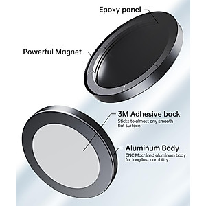 ARLIFE Sticky Magnetic Phone Wall Mount Compatible with Magsafe iPhone 14 13 12 Mini Pro Max, Holder for Samsumg and All Smartphones with Metal Ring. Wall Car Automobile Cradles Dash Shower Mount