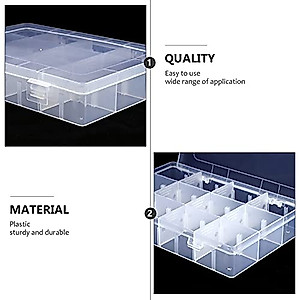 VICASKY 3Pcs Clear Organizer Box with Dividers 12 Compartment Bead Organizer Hardware Accessories Box Earrings Organizer for Bead Storage Fishing Tackle Loom Bands