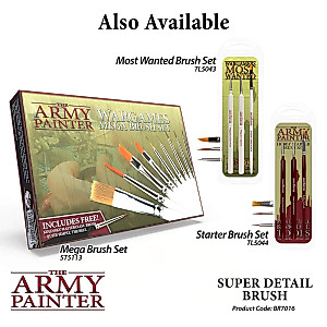The Army Painter Hobby: Super Detail - Fine Detail Paint Brush with Synthetic Taklon Hair- Small Paint Brush, Model Paint Brush for Miniature Paint Sets & Fine Tip Paint Brushes for Miniature Painting